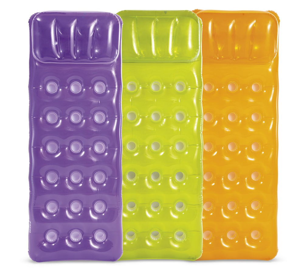 Materac do pływania plażowy basen z poduszką 188 x 71cm Intex 58890 mix ...